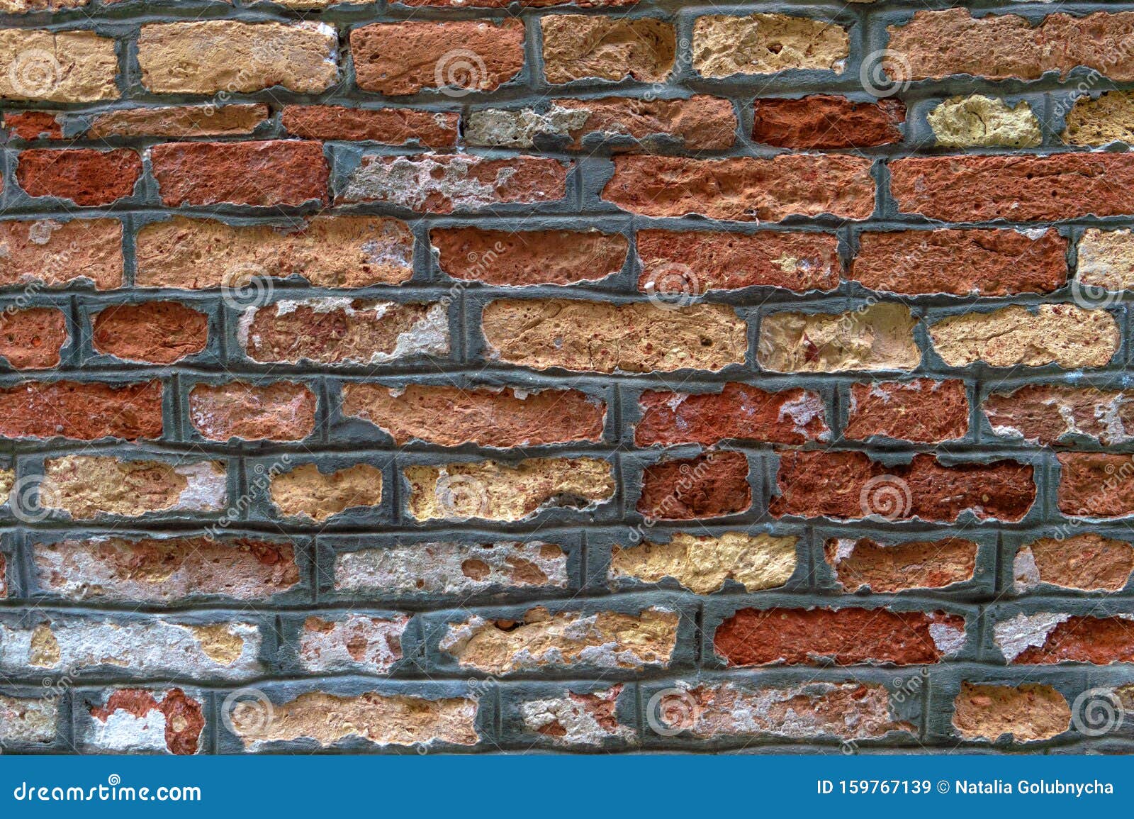 Old Masonry of Red and Yellow Bricks Stock Image - Image of building ...
