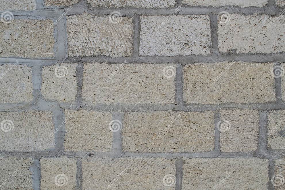 Old Brick Wall of Sandy Color. Texture, Background Stock Image - Image ...