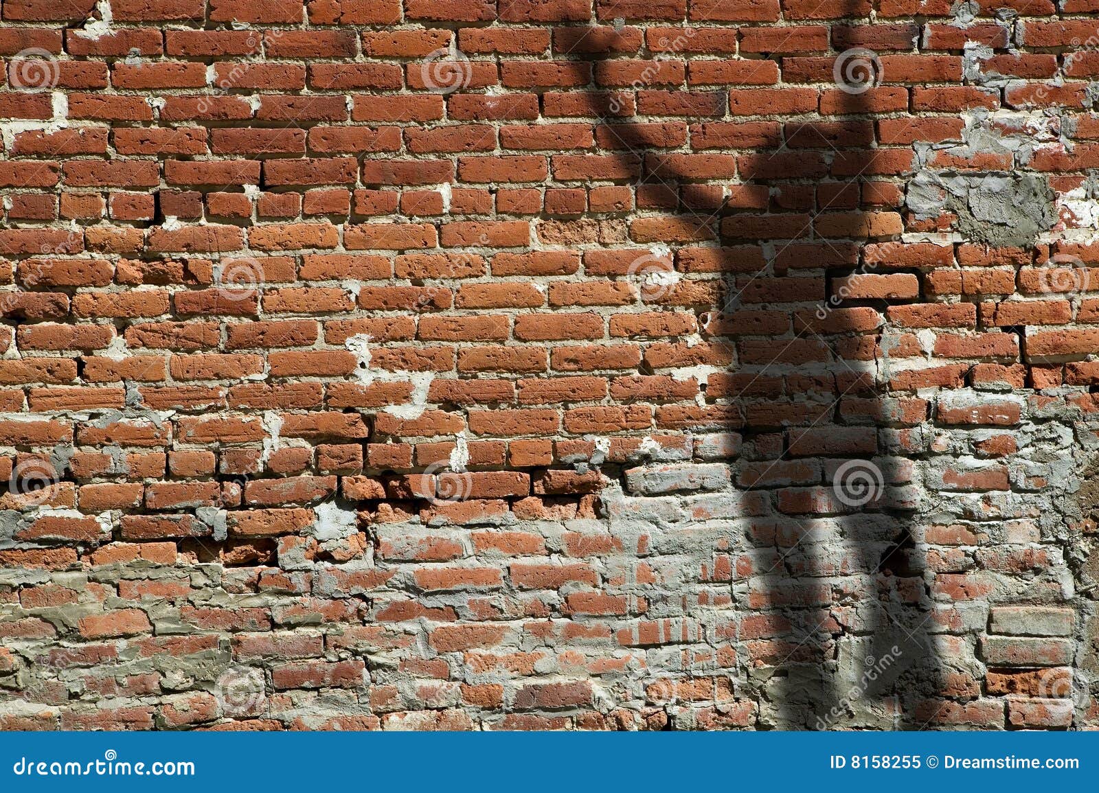 Old Brick Wall with Shadow stock image. Image of worship - 8158255