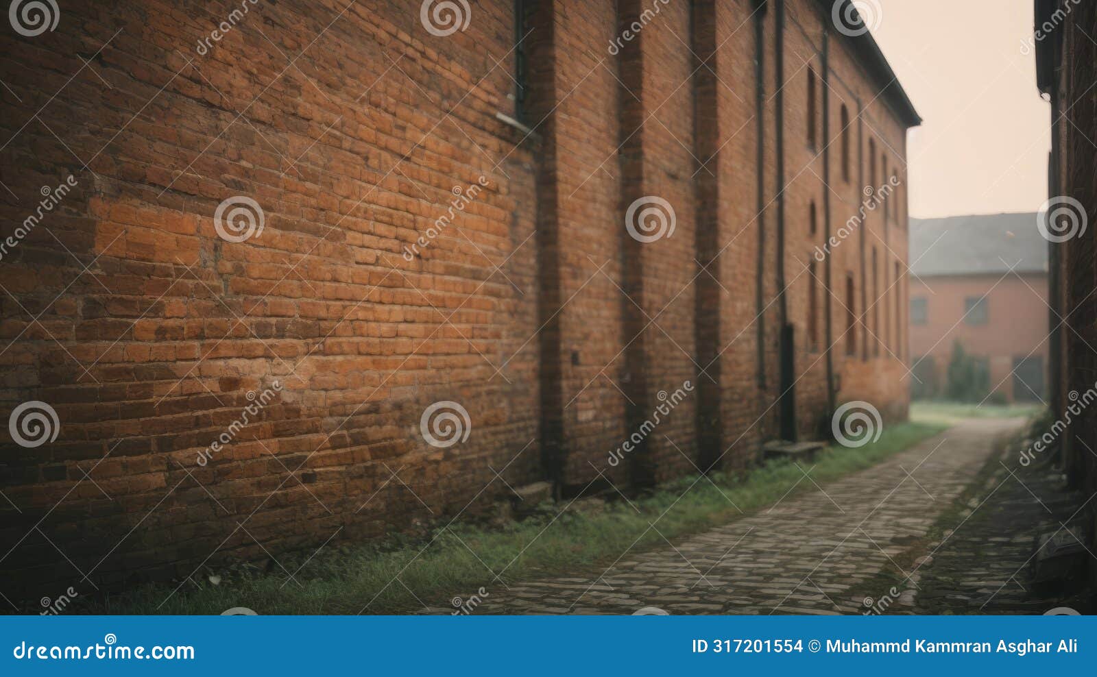 Old Brick Wall on the Side View Stock Illustration - Illustration of ...