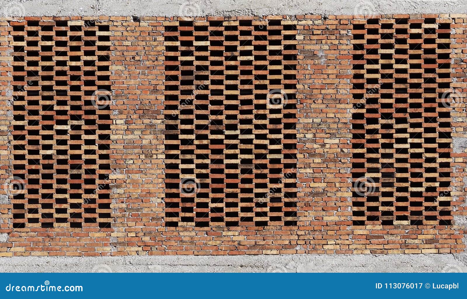Old Brick Wall with a Space between Each Brick, Equal To Its Size ...