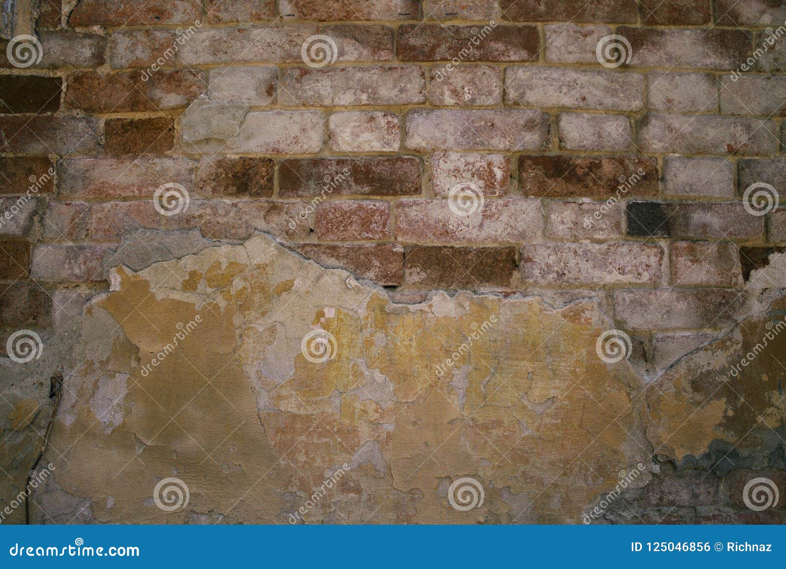 Old brick wall and plaster stock photo. Image of wallpaper - 125046856