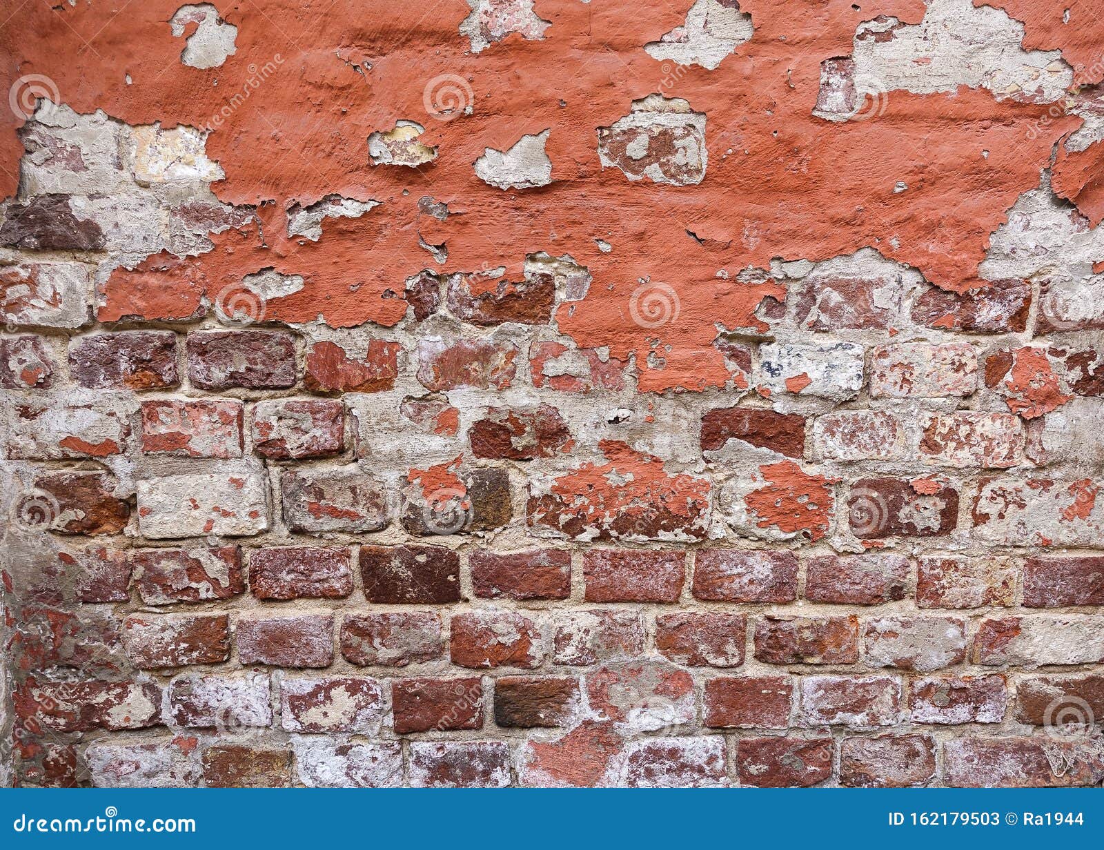 Old Brick Wall Texture Background with Worn Off Paint Stock Image ...