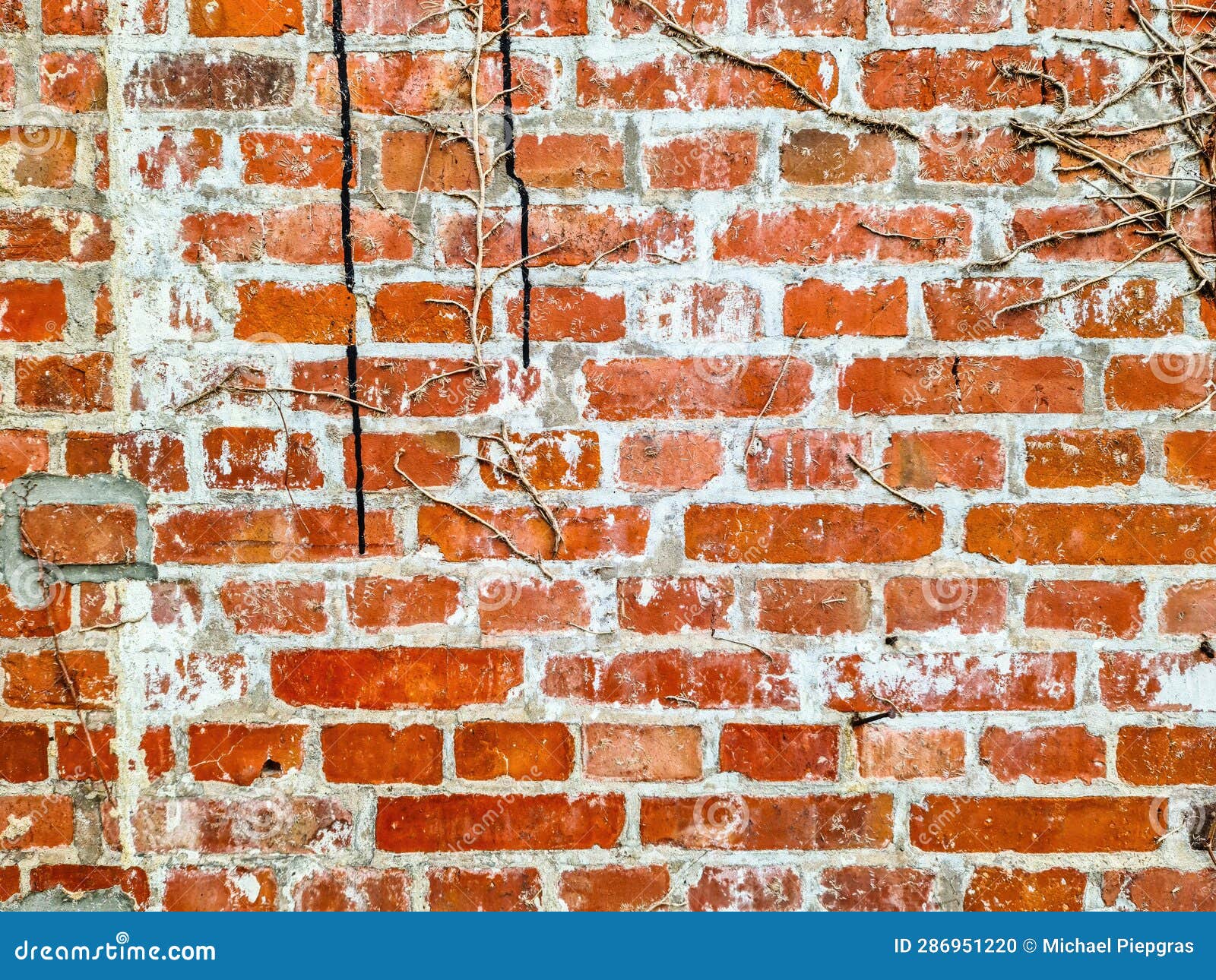 Old Brick Wall. Texture of Old Weathered Brick Wall Panoramic ...