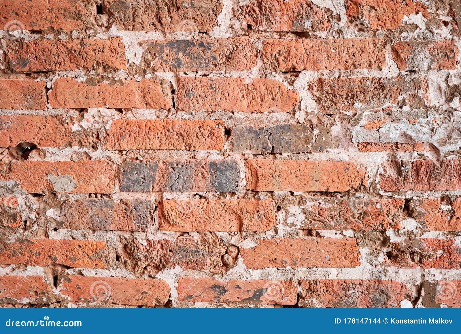 Old Brick Wall, Old Texture of Redstone Blocks Closeup Stock Photo ...