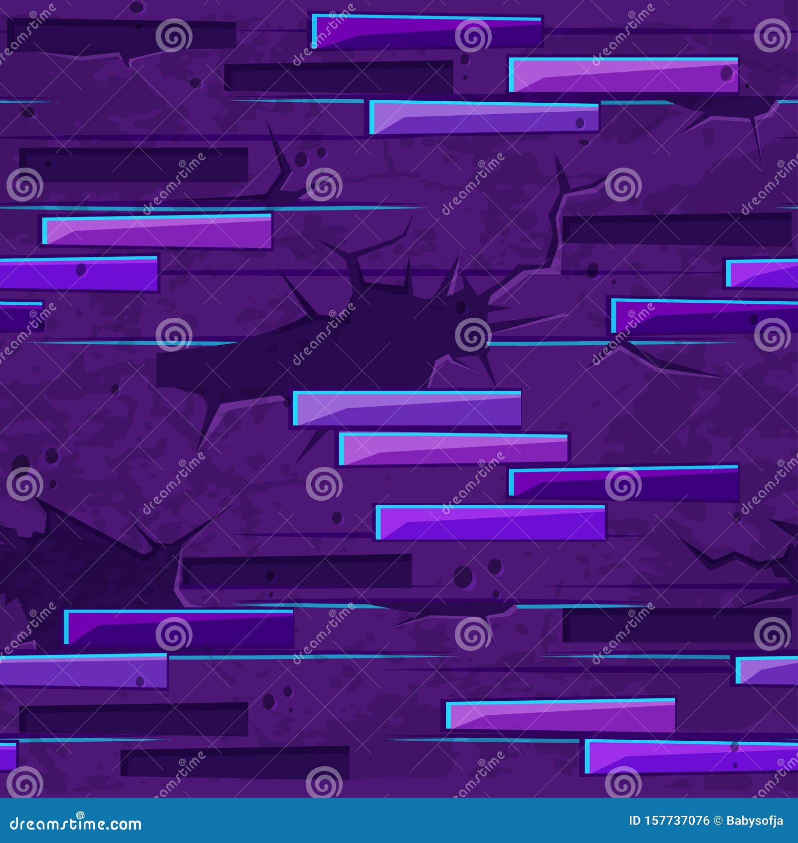 Old Brick Wall Texture Seamless. Neon Brick Stones Seamless Pattern ...