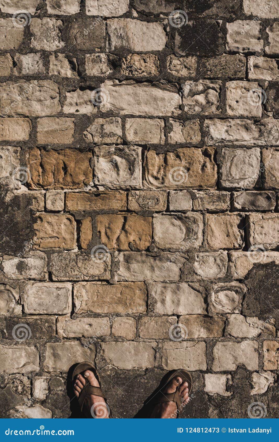 Old Brick Ground Textures Structure with Feet Stock Image - Image of ...