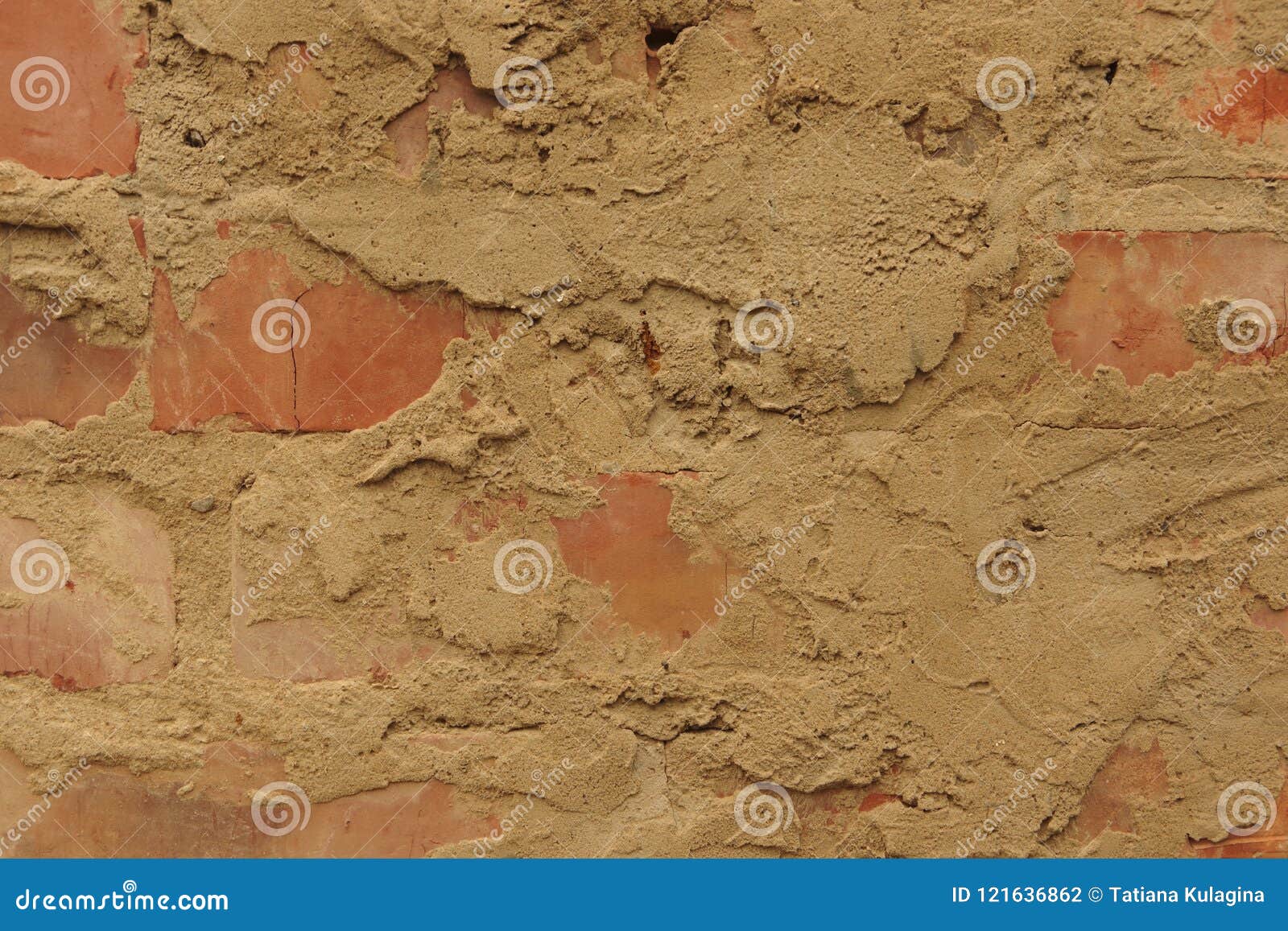Brick Wall with Traces of Plaster Stock Photo - Image of hand, abstract ...