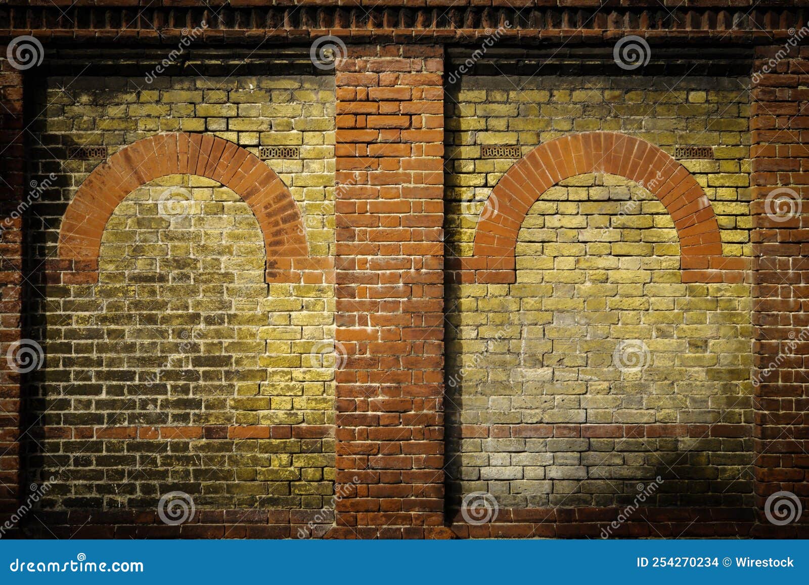 Old Brick Walls with Arches Design Stock Photo - Image of arch ...