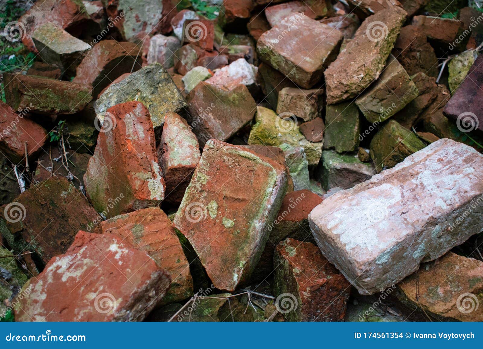 Old Bricks Scattered in the Courtyard of a Medieval Castle Stock Photo ...