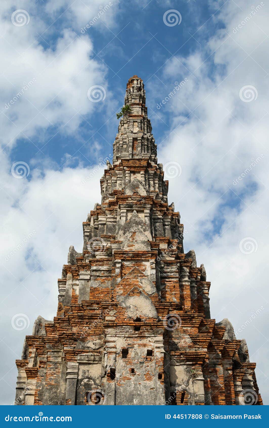 Structure Of Big Pagoda Stupa Under Construction With Crane Royalty ...