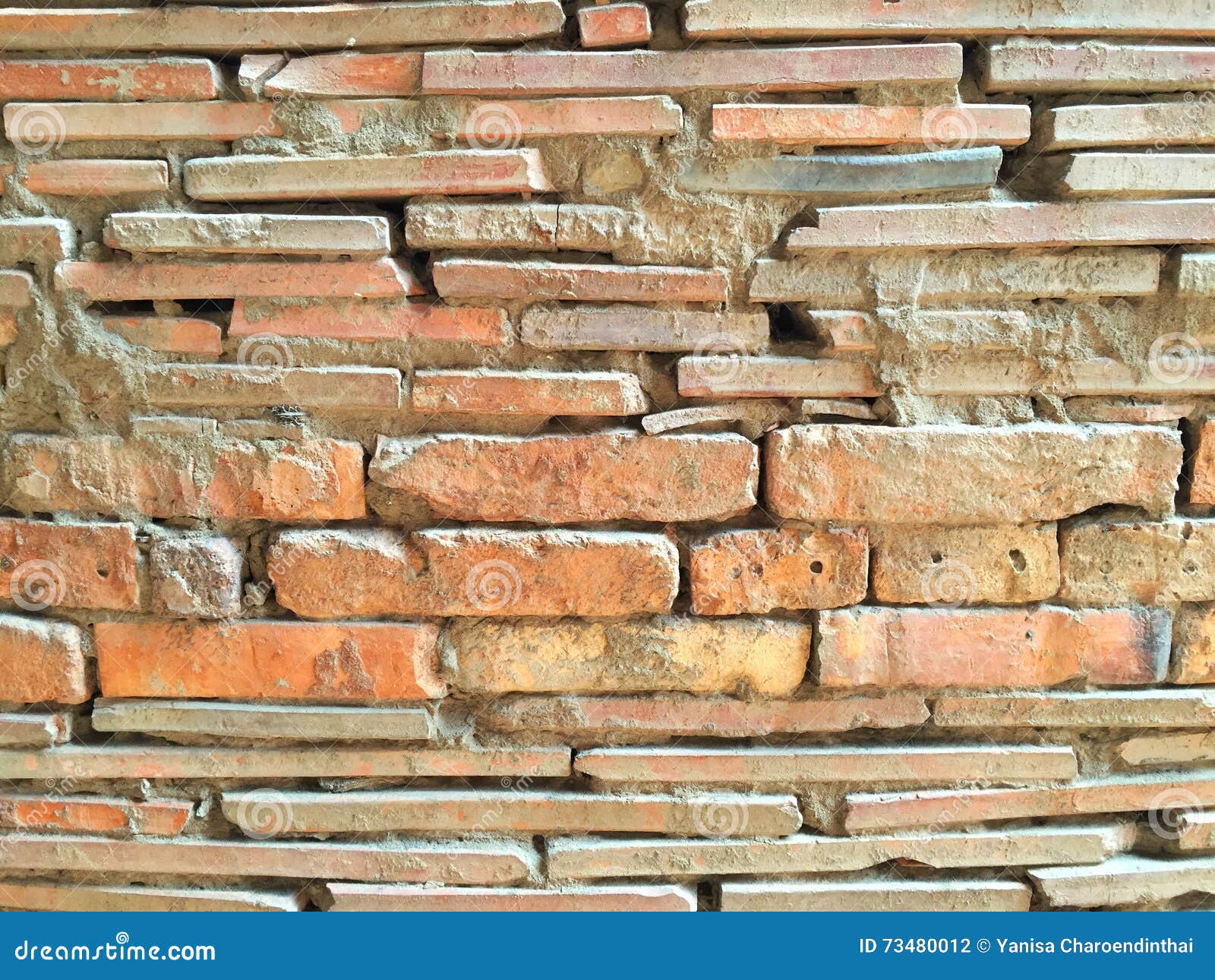 Old Bricks and Tiles Wall Used in Pottery Industry. Stock Photo - Image ...