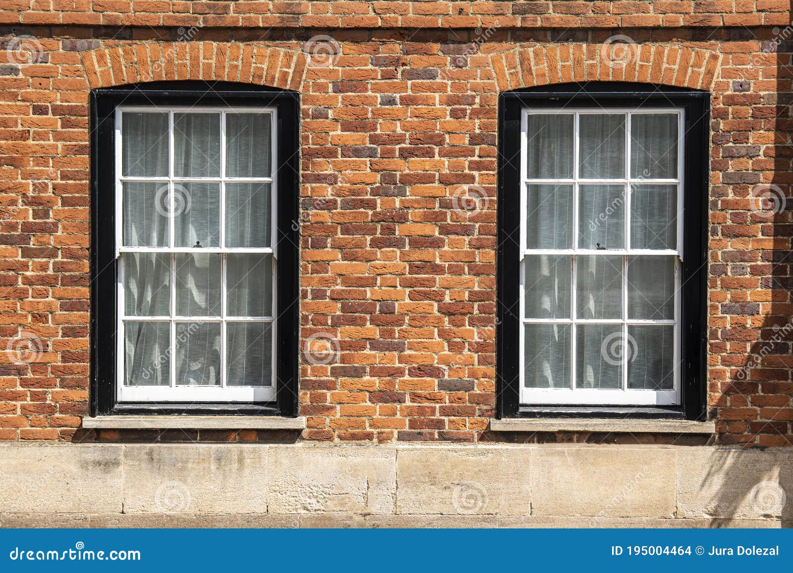 Old Bricks Wall in England with Windows, England Stock Photo - Image of ...