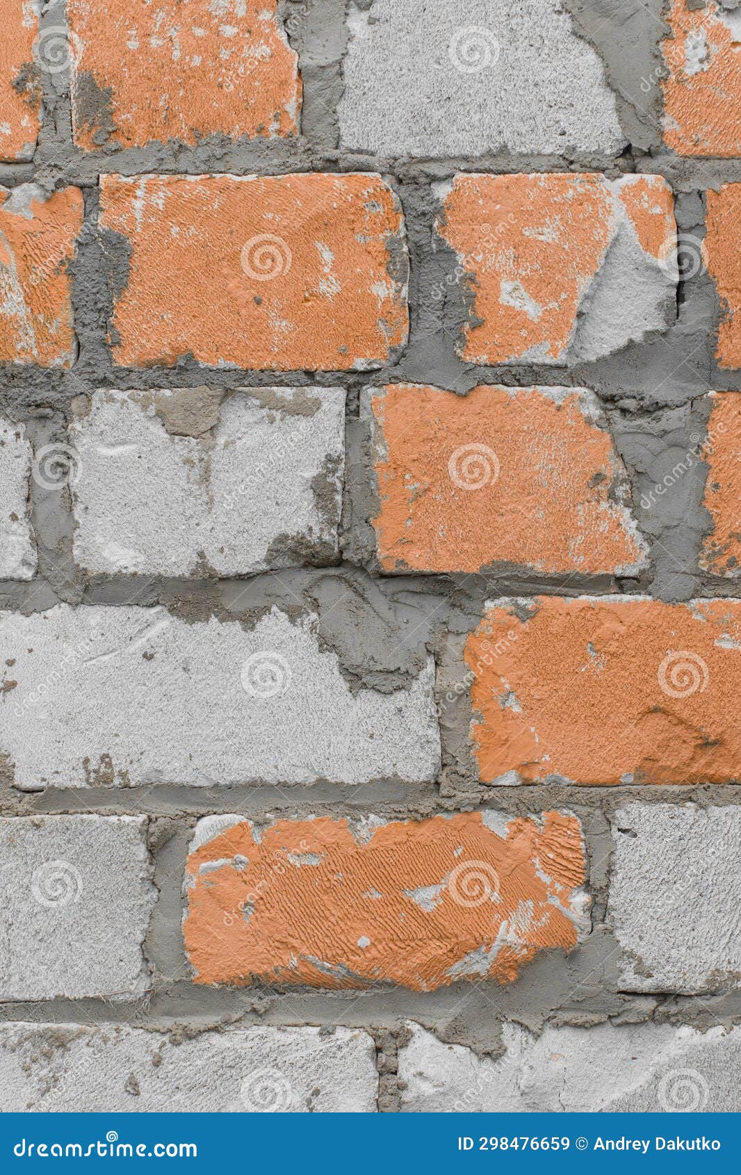 Old Brickwork White Silicate Blocks Brick Cement Color Orange Peach ...