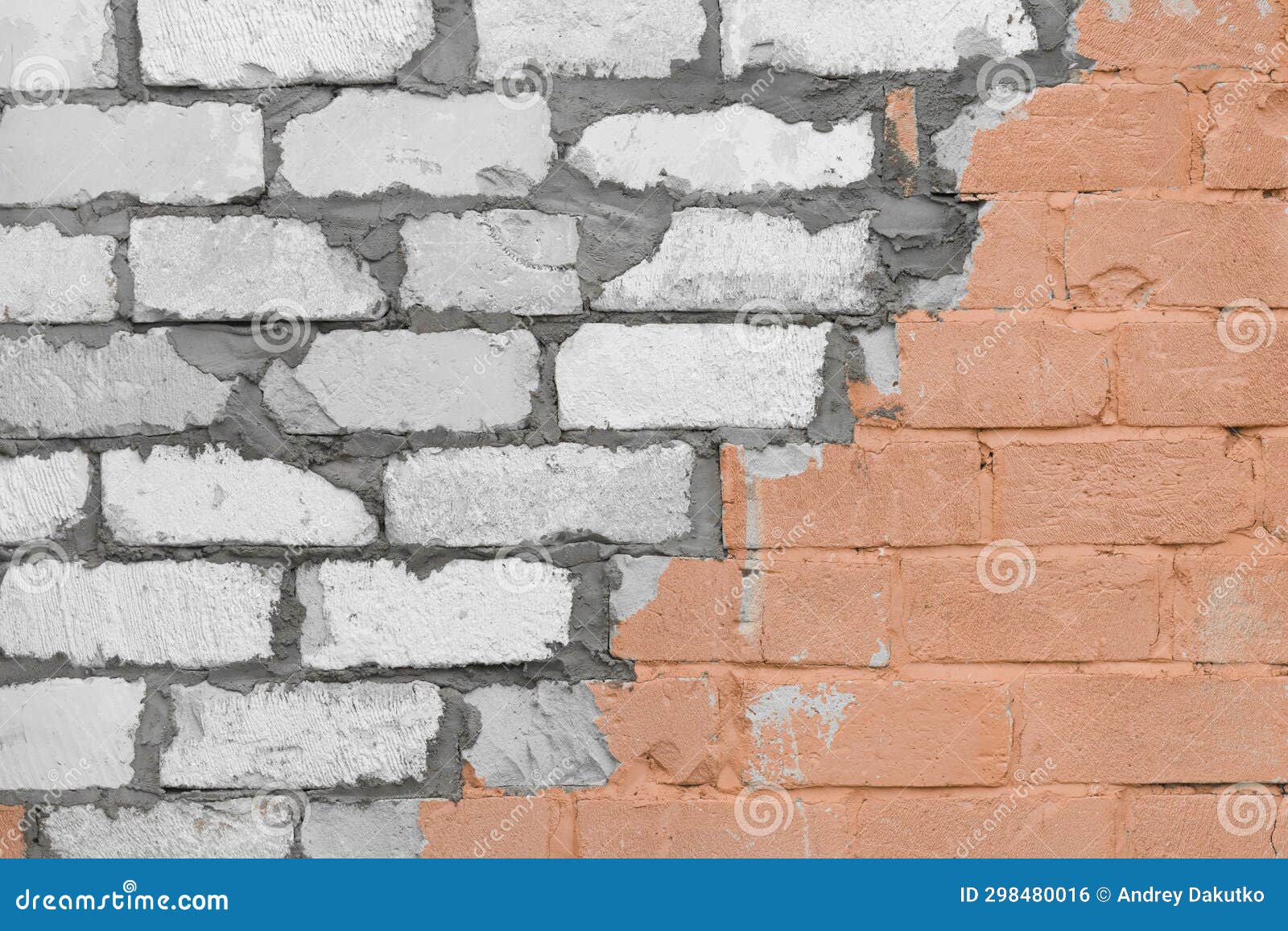 Old Brickwork White Silicate Blocks Brick Cement Color Orange Peach ...