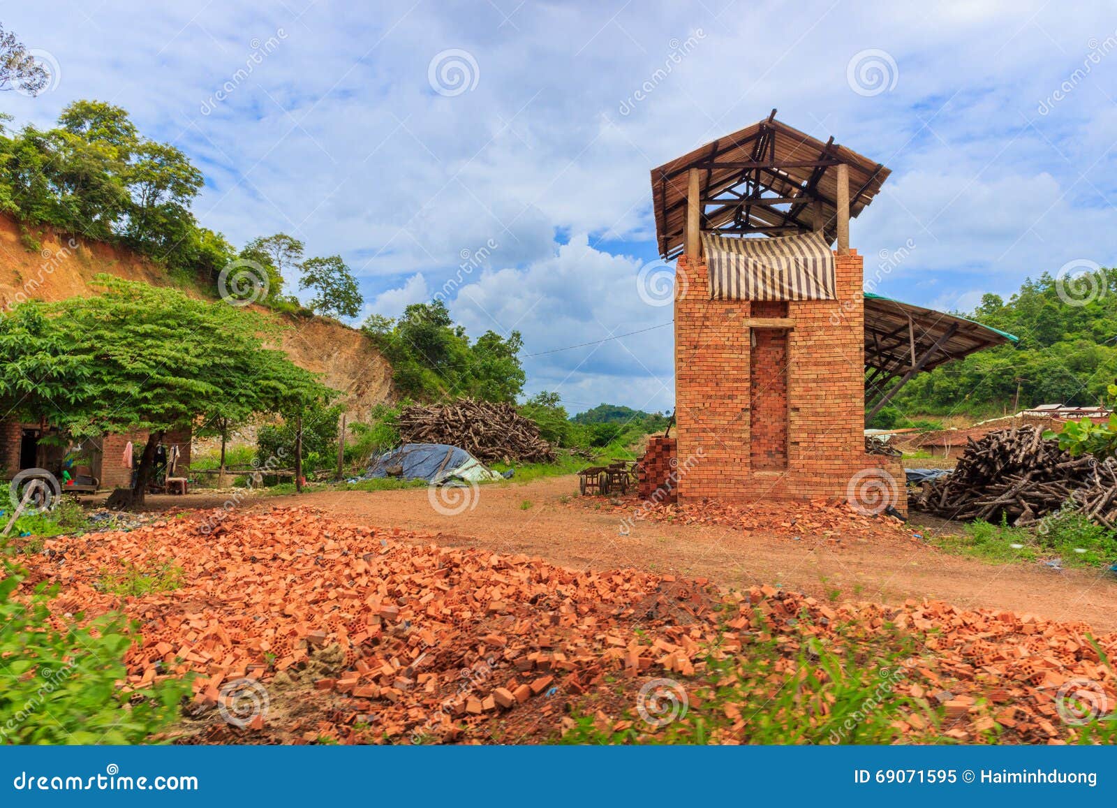 Old brickyard stock image. Image of exterior, blue, cracked - 69071595