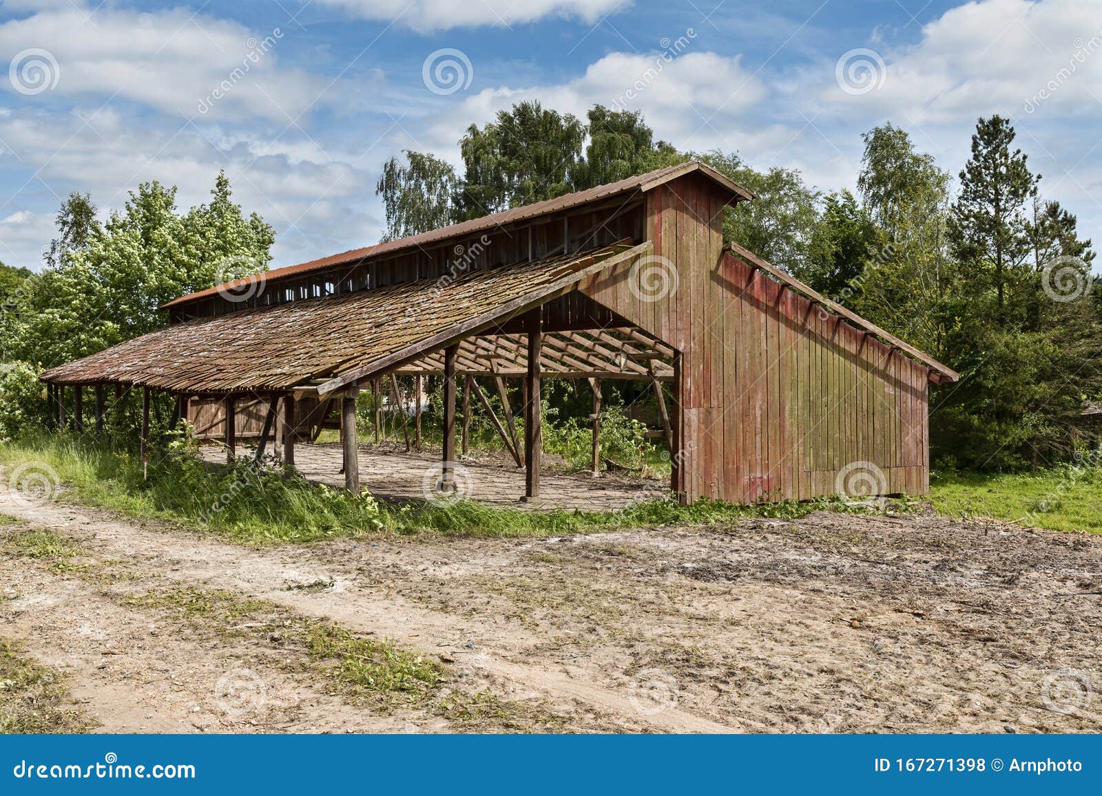 Old Brickyard Barn stock photo. Image of wood, barn - 167271398