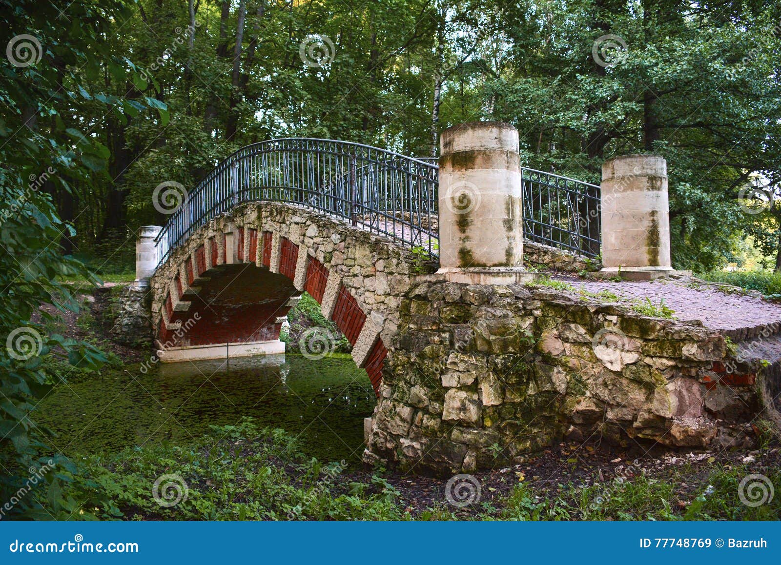 Old bridge stock image. Image of bricks, green, leisure - 77748769