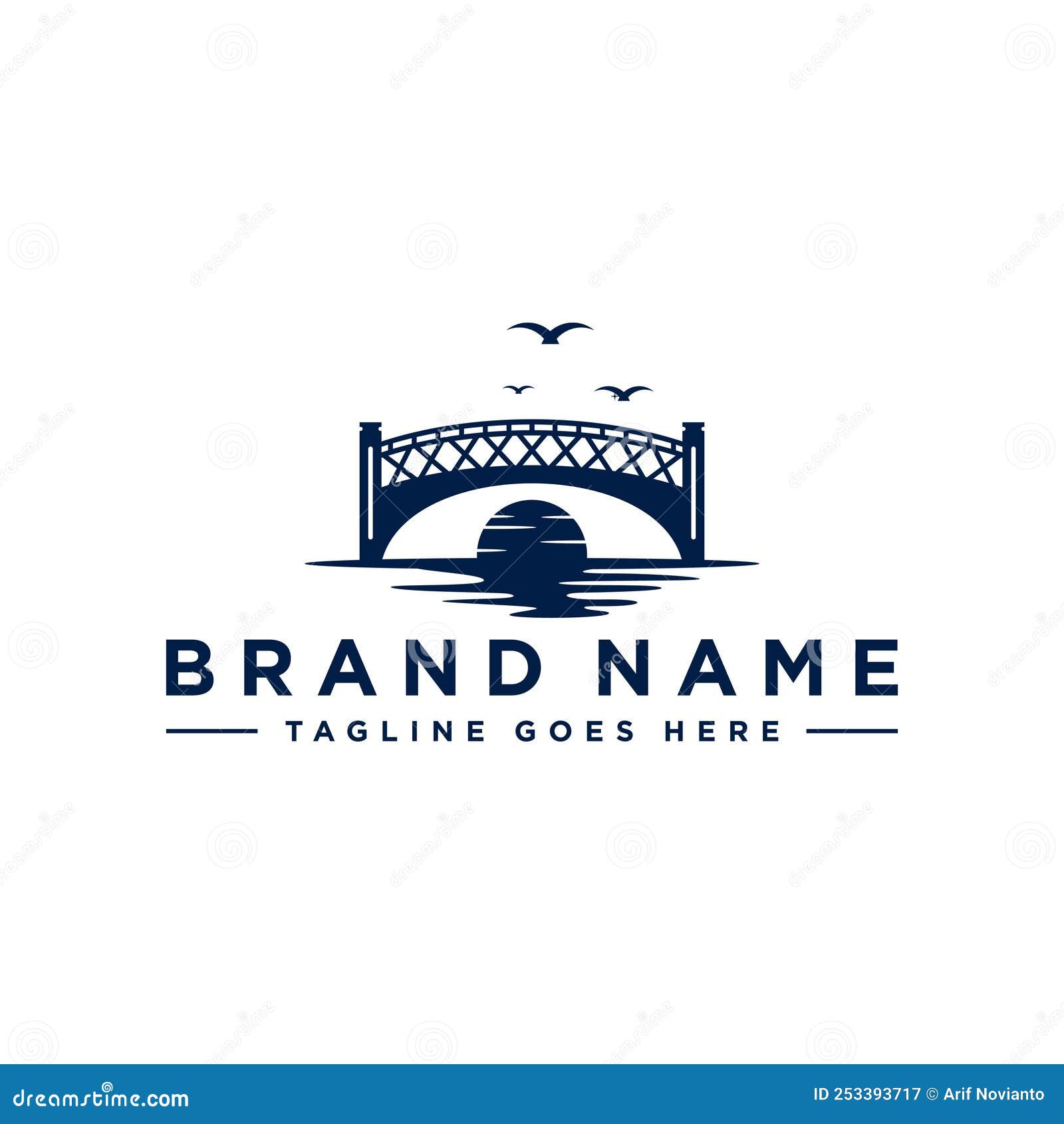 Old Bridge Illustration Logo Design Stock Vector - Illustration of ...