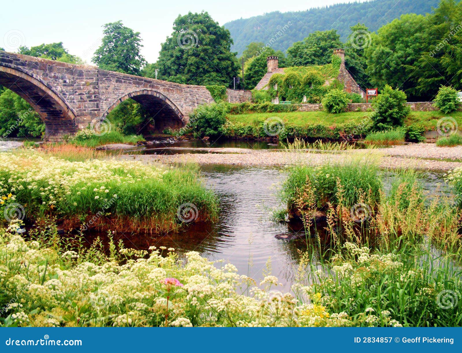 Old bridge at Llanrwst stock image. Image of hills, river - 2834857