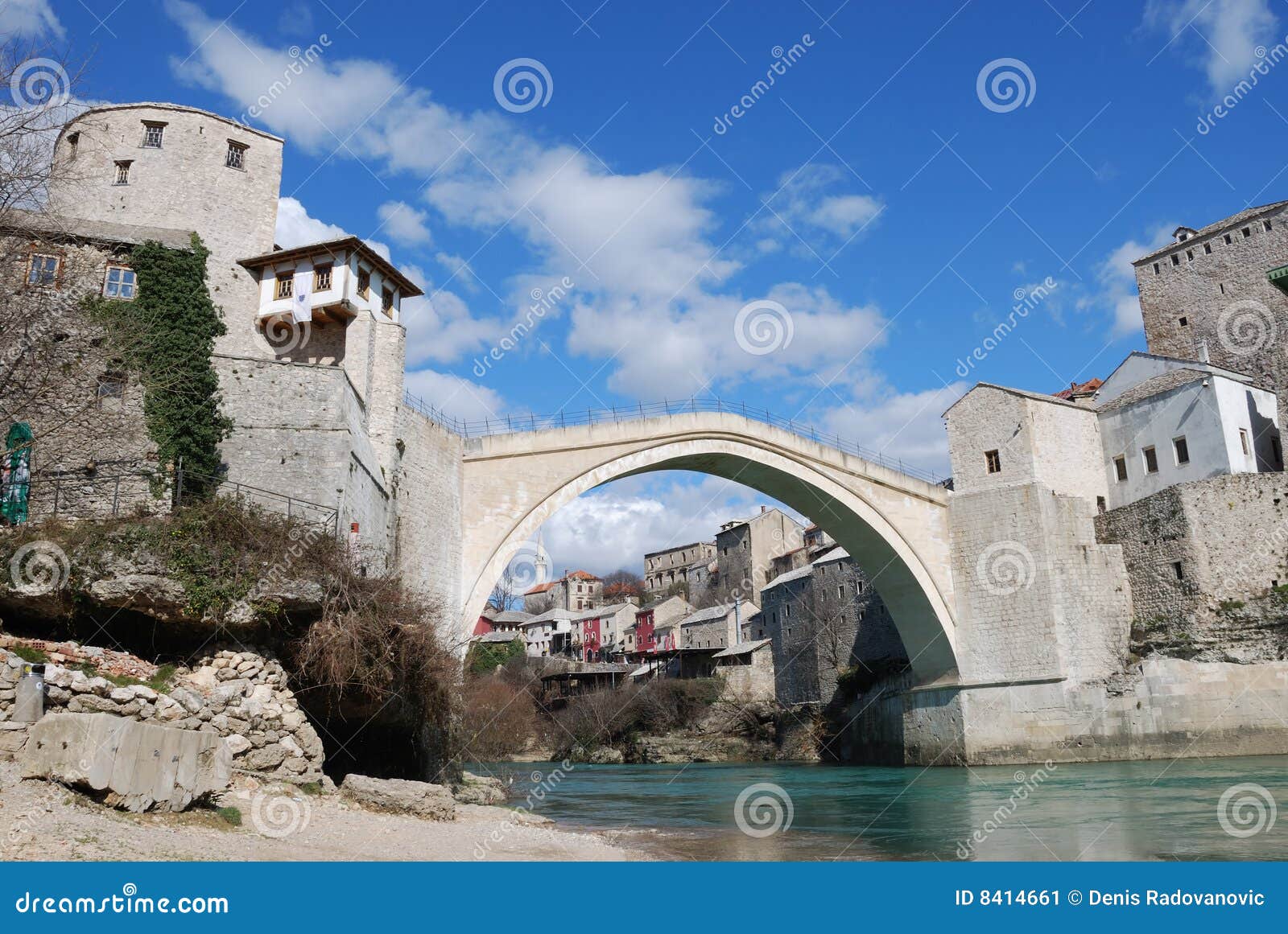 Old Bridge in Mostar stock image. Image of greenery, landmark - 8414661