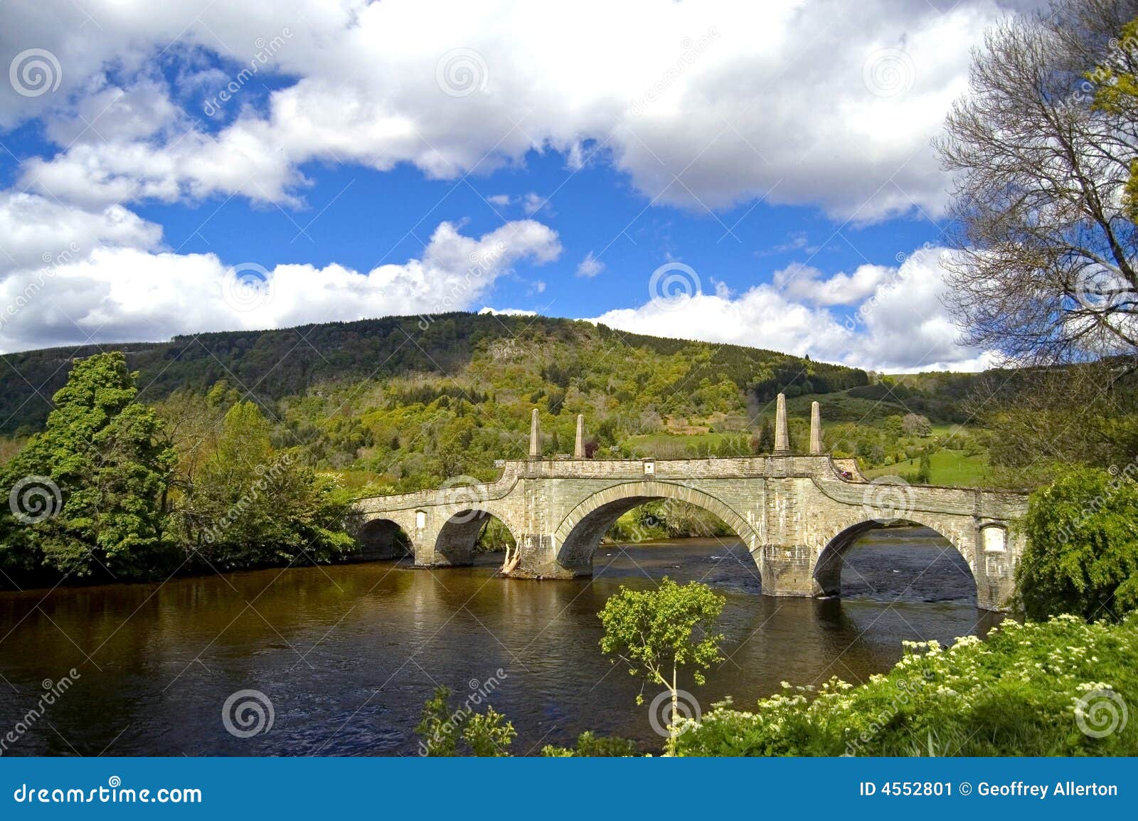 Old bridge over the river stock image. Image of landscape - 4552801
