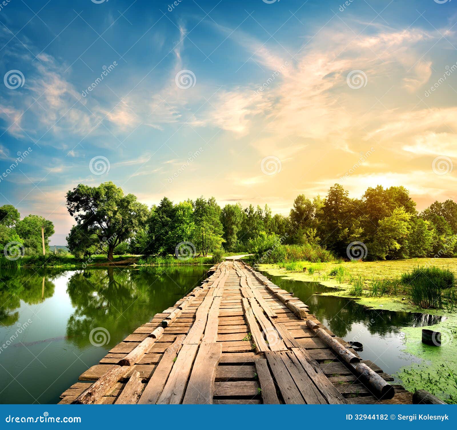 Old bridge over the river stock photo. Image of scenery - 32944182