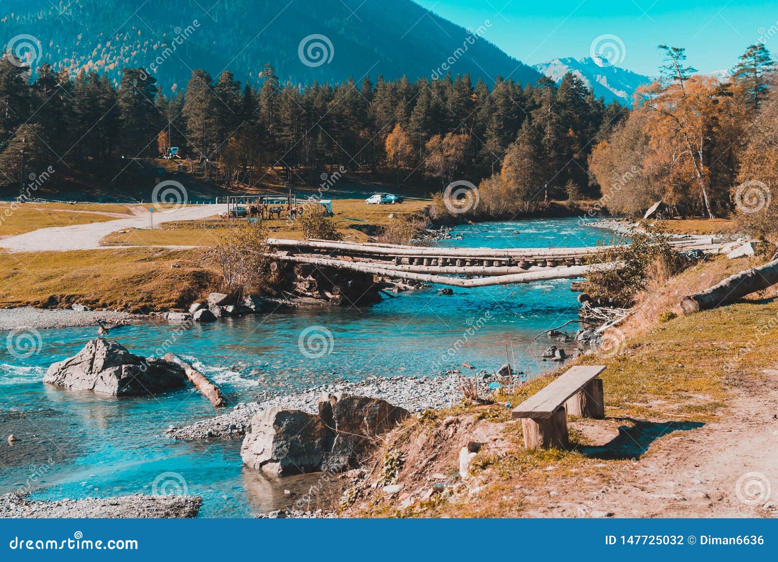Old Bridge Over the River in the Countryside Stock Photo - Image of ...