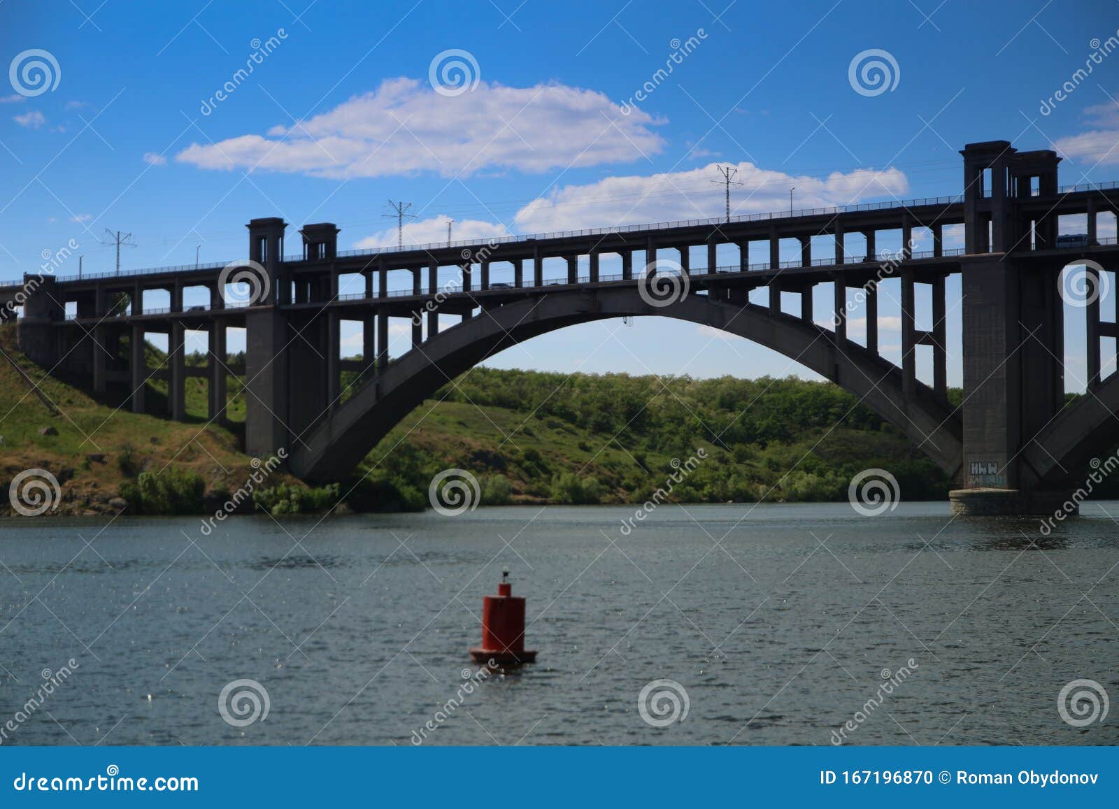 Old bridge over the river. stock photo. Image of nature - 167196870
