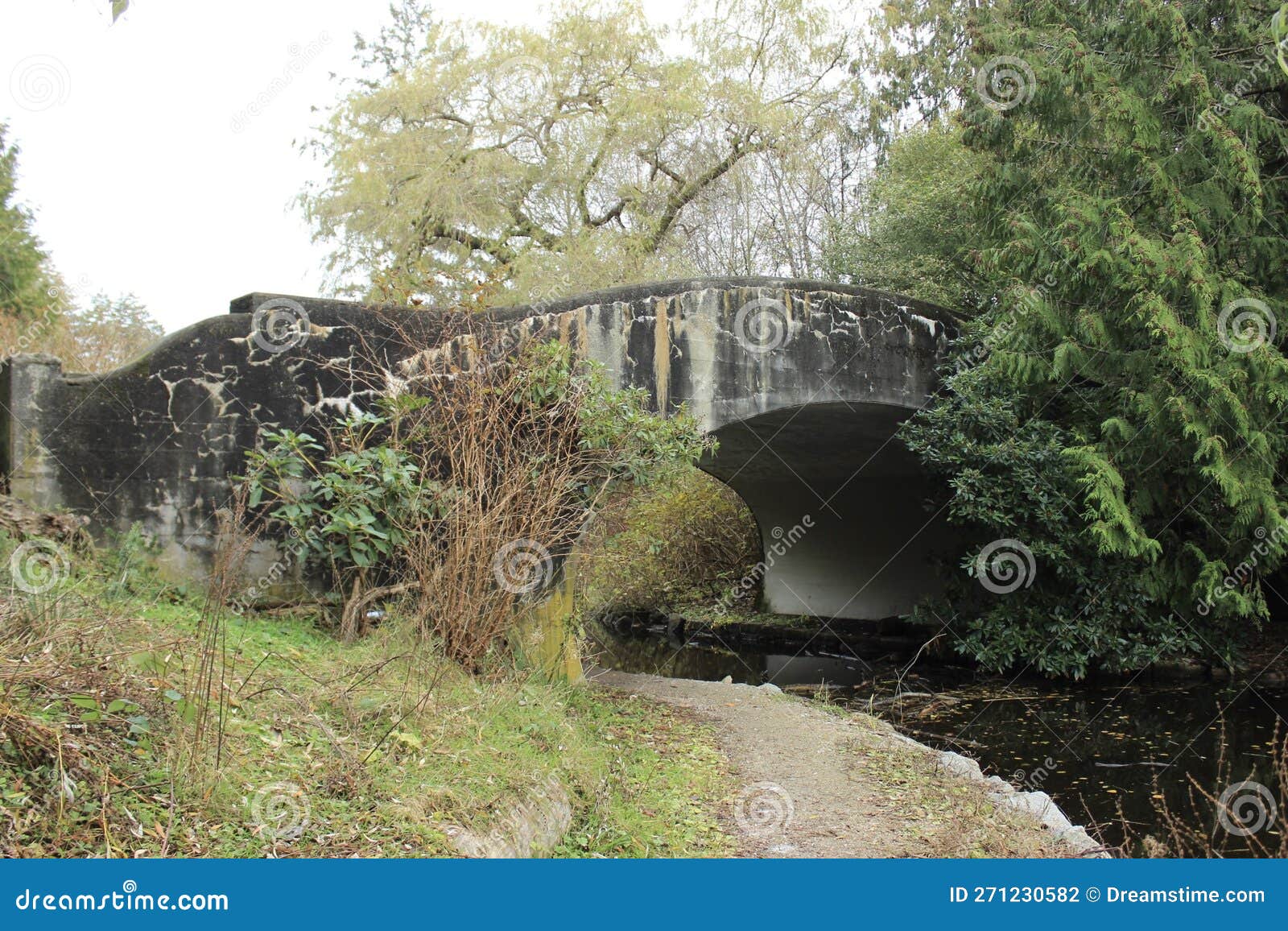 The Old Bridge Over the River. Vancouver. Canada. Stock Photo - Image ...