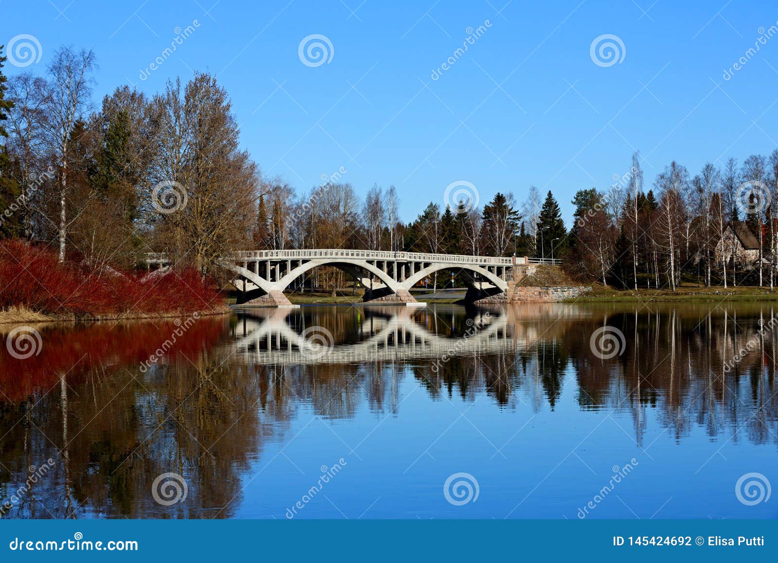 An Old Bridge Reflecting on Water Stock Photo - Image of bridge ...
