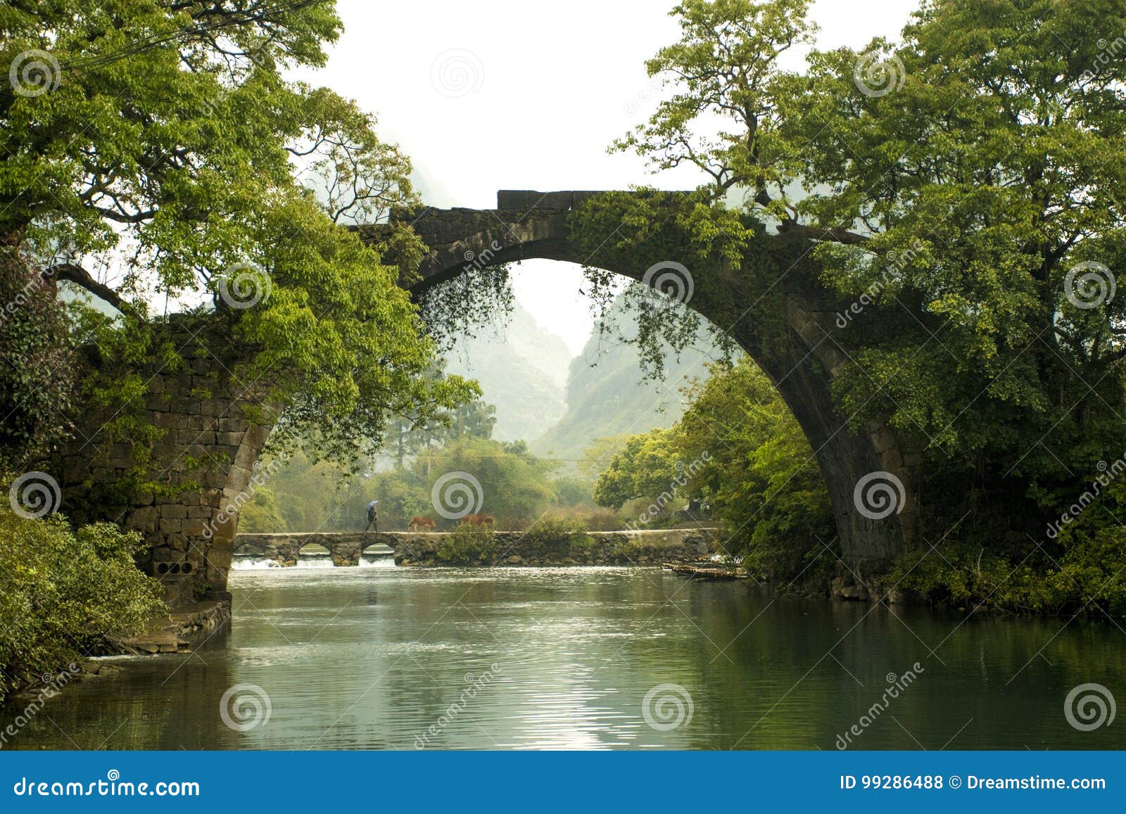 Old Bridge on the River, Countryside Stock Photo - Image of ...