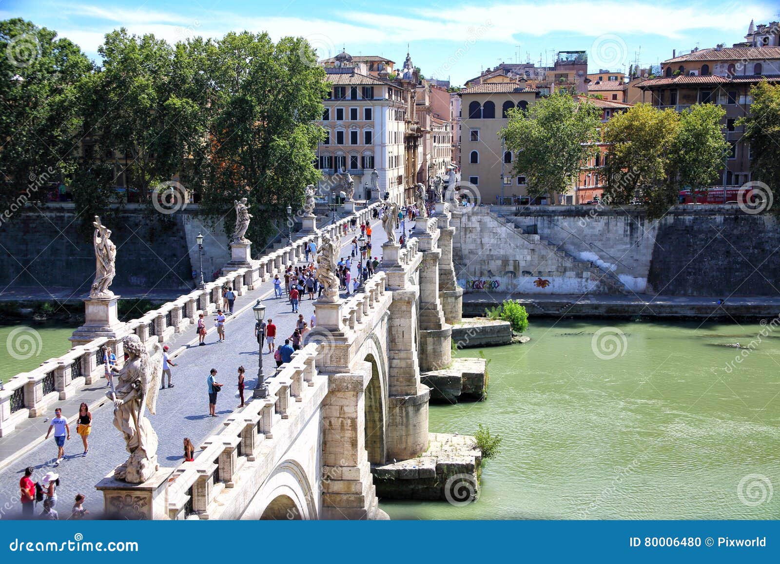 Old bridge in Rome editorial image. Image of colosseum - 80006480