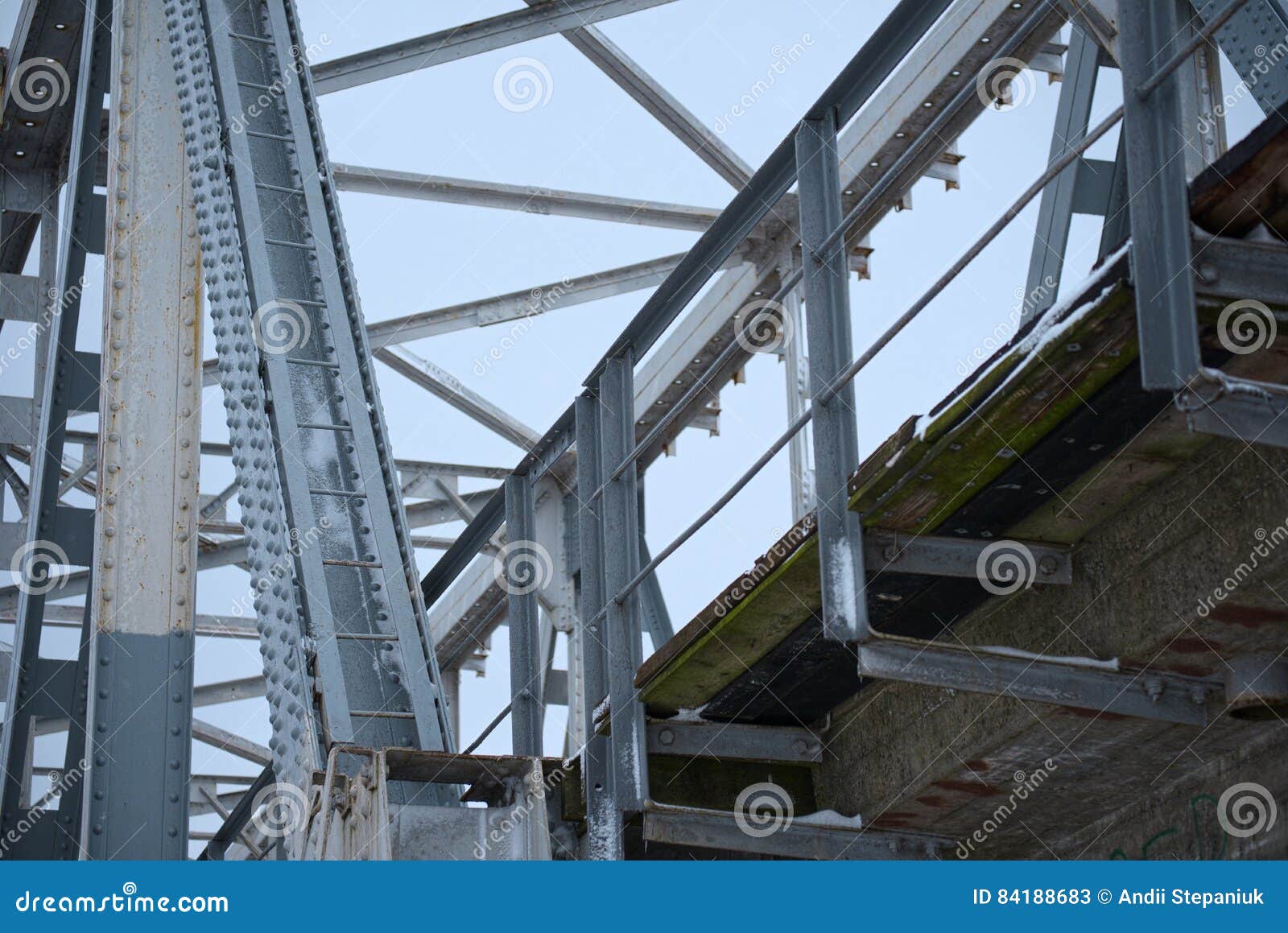 Old Bridge Steel Structure Close-up Stock Image - Image of background ...