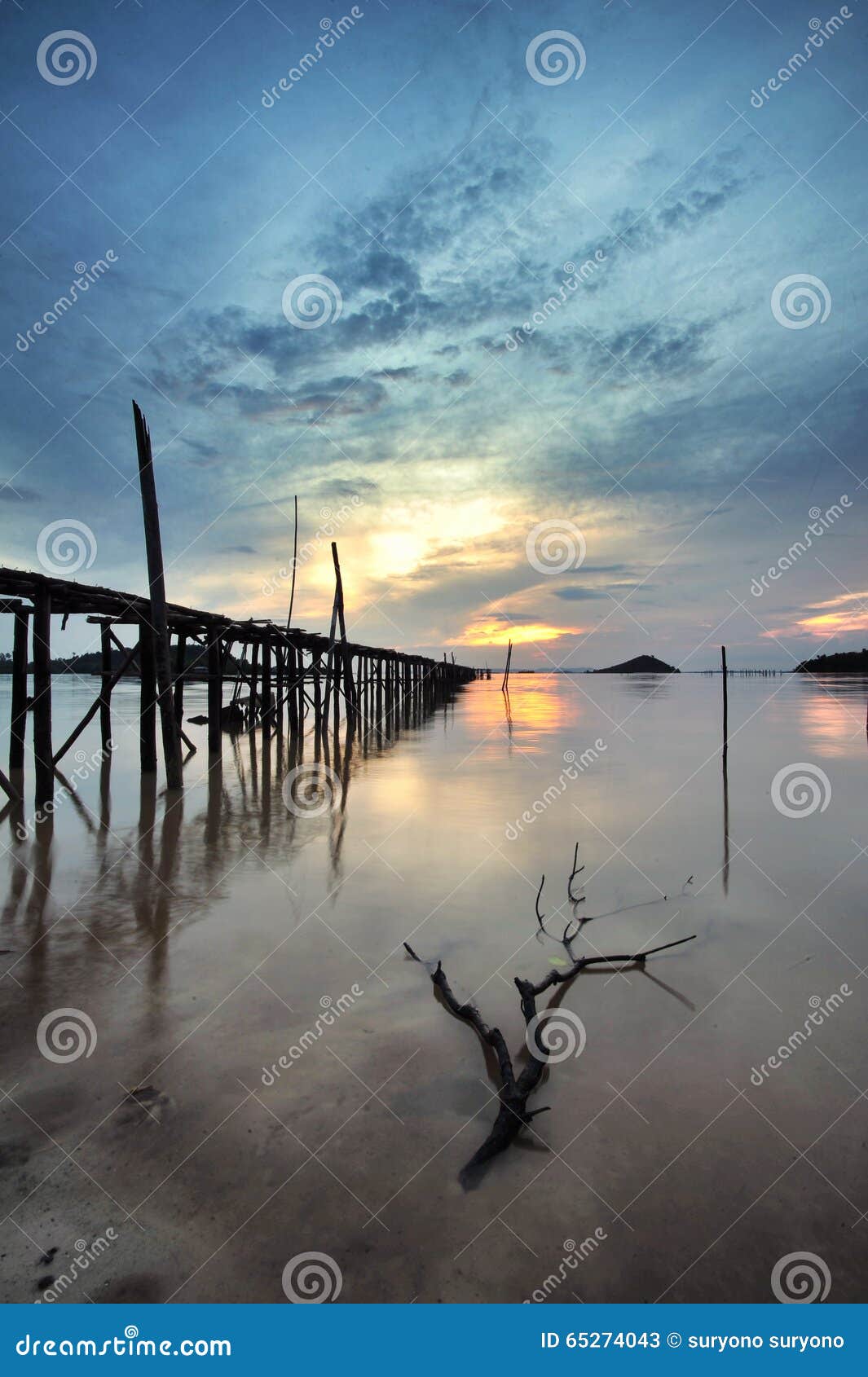 Old Bridge Sunset stock image. Image of beach, captured - 65274043