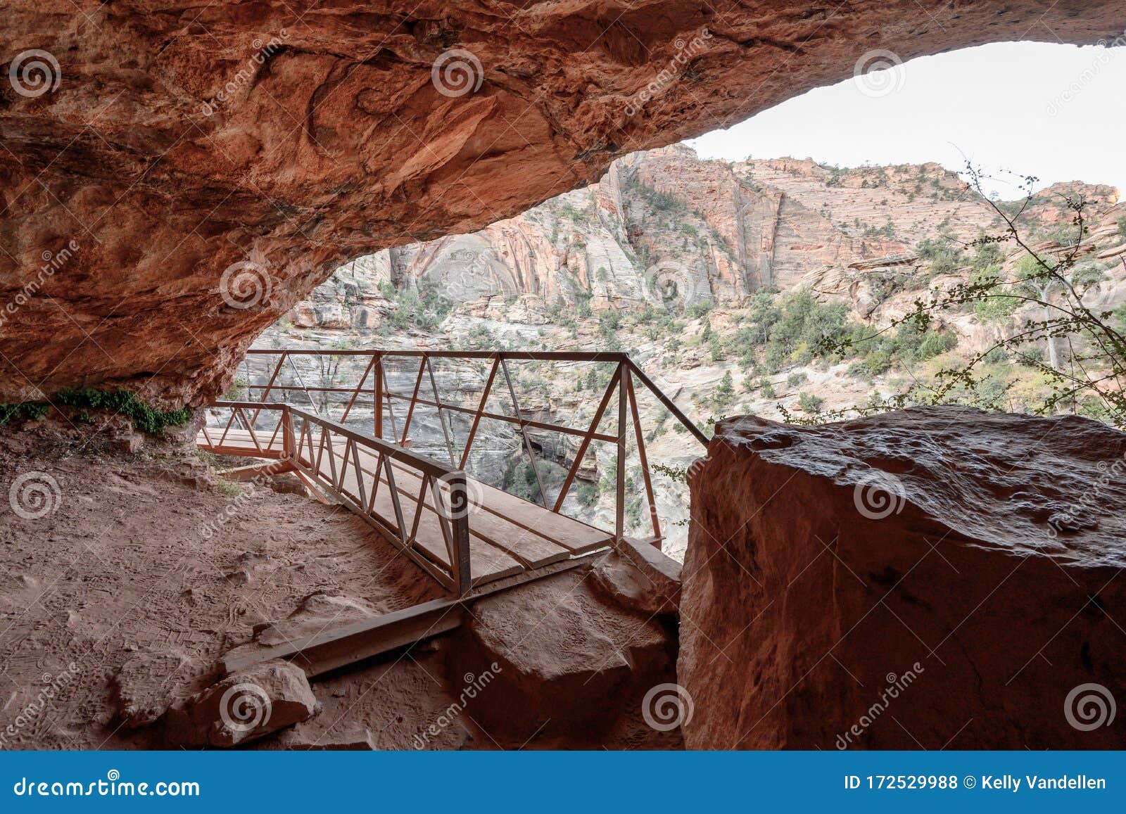 Old Bridge To Canyon Overlook Stock Photo - Image of mountains, zion ...
