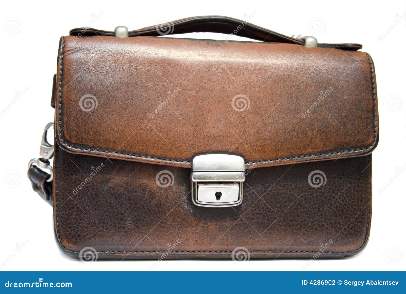 Old Brief Case on Isolated Background Stock Photo - Image of isolated ...