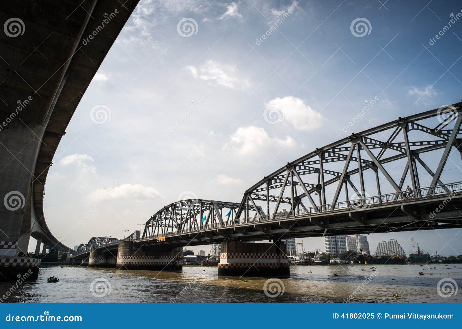 Old Brige in Bangkok stock image. Image of night, asia - 41802025