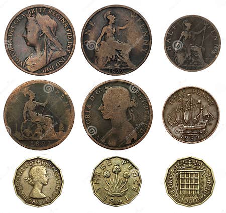 Old British Coins stock image. Image of british, three - 22756569