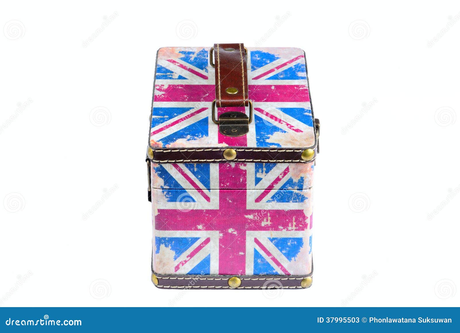 Old British Flag Box on White Background Stock Image - Image of british ...