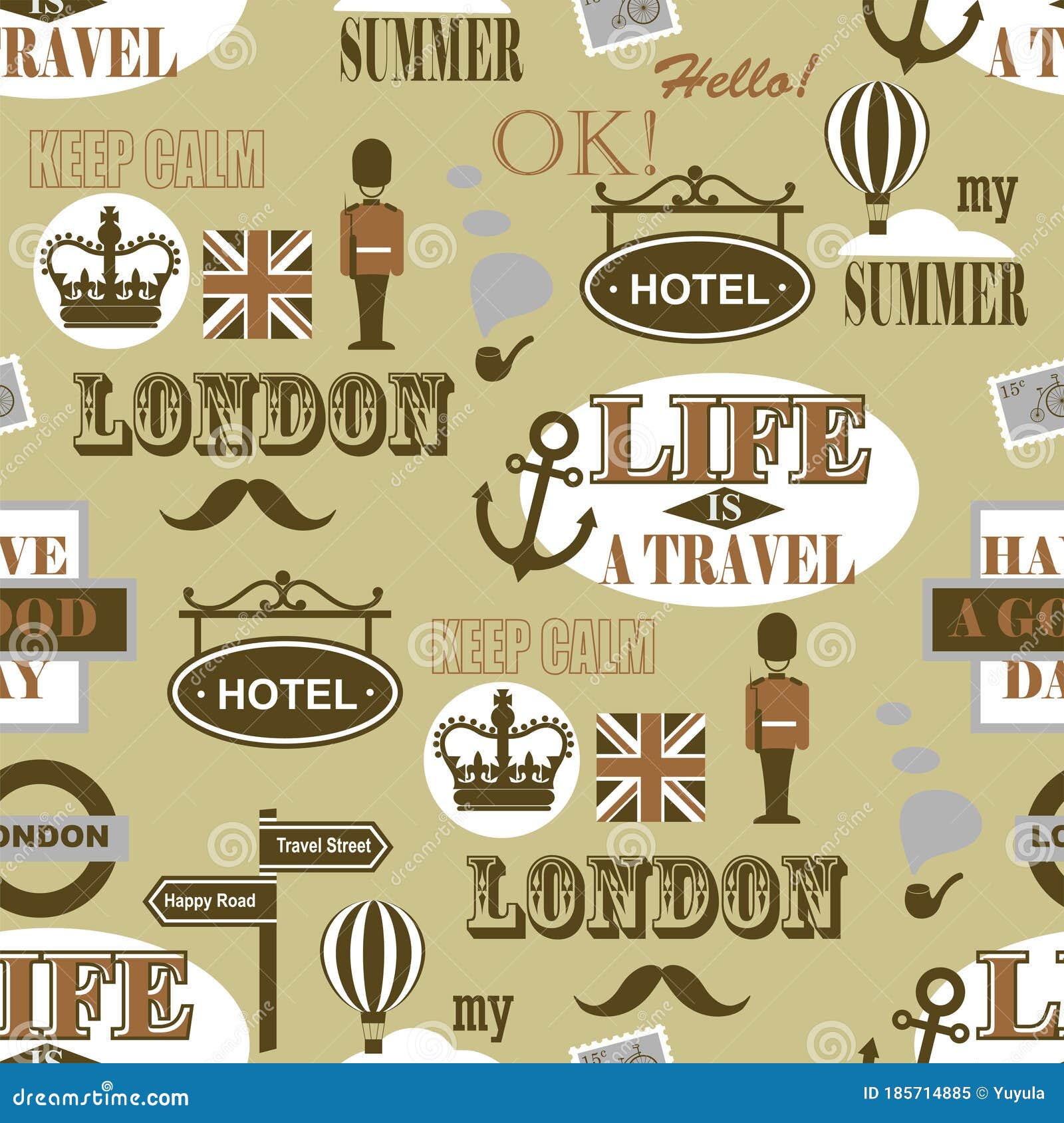 Old British Newspaper Texture Seamless Pattern Stock Illustration ...