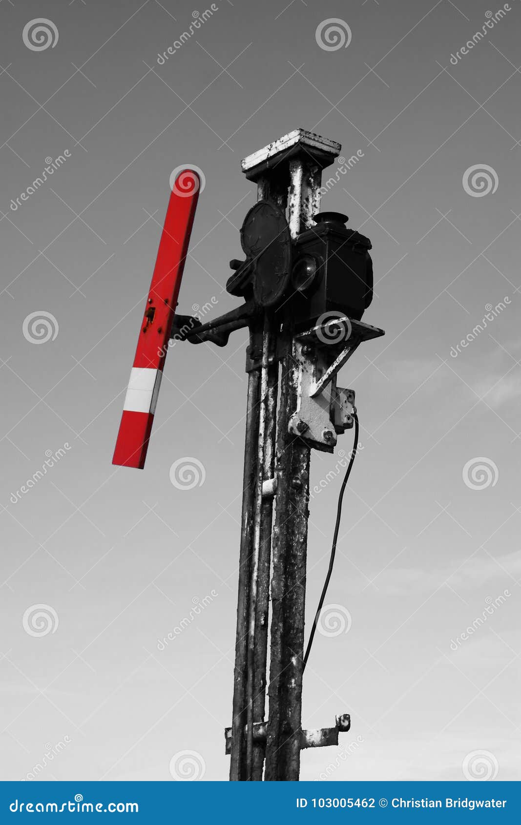 Old British railway signal stock photo. Image of line - 103005462