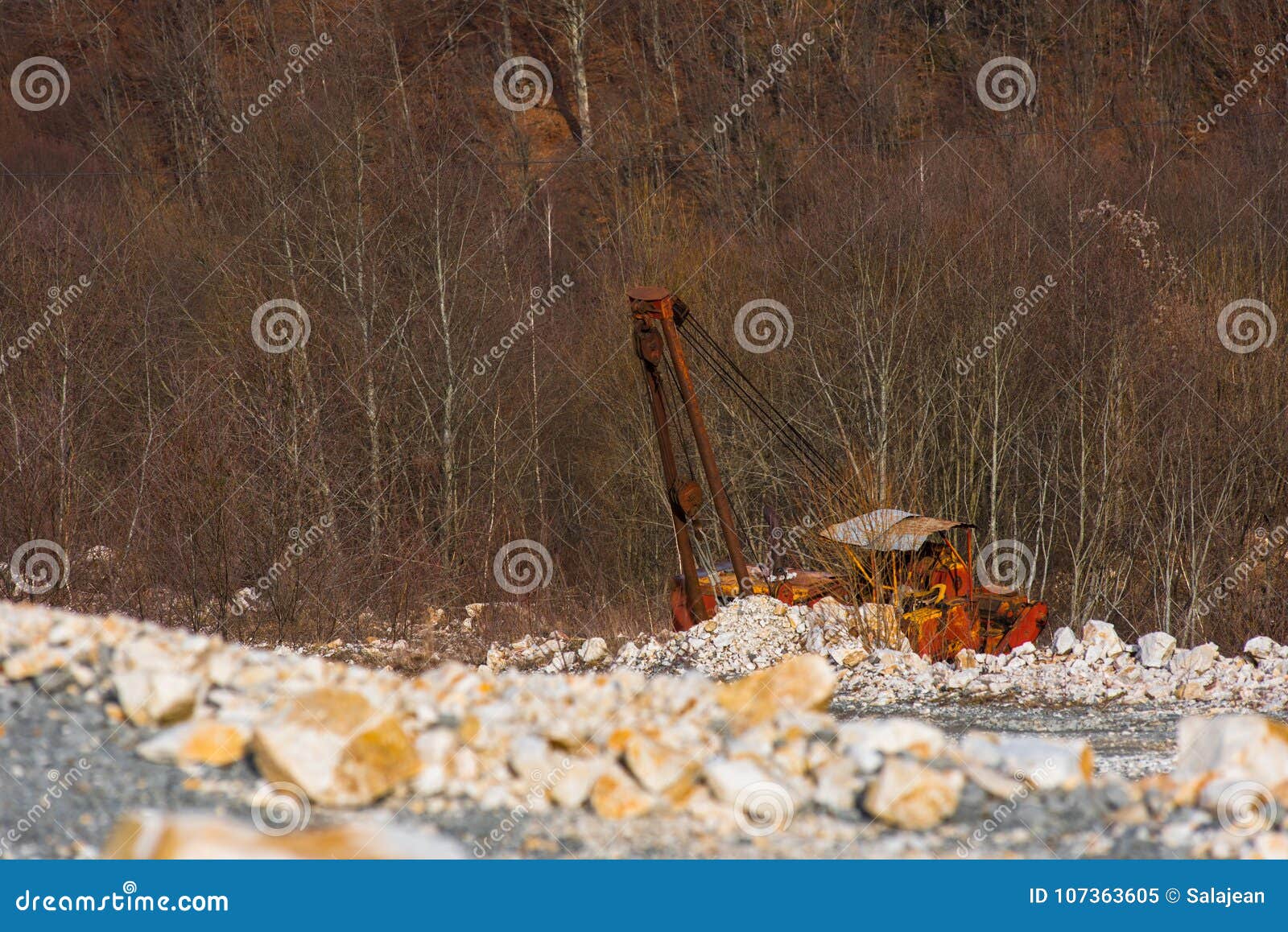 Old Rusty Excavator From The Back, Vintage Digger Machine, Construction ...