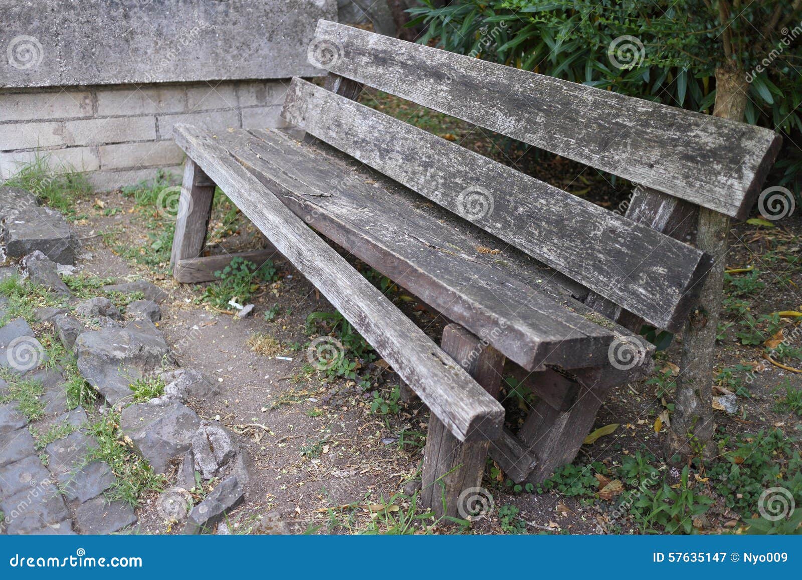 Old broken bench stock image. Image of village, landscape - 57635147