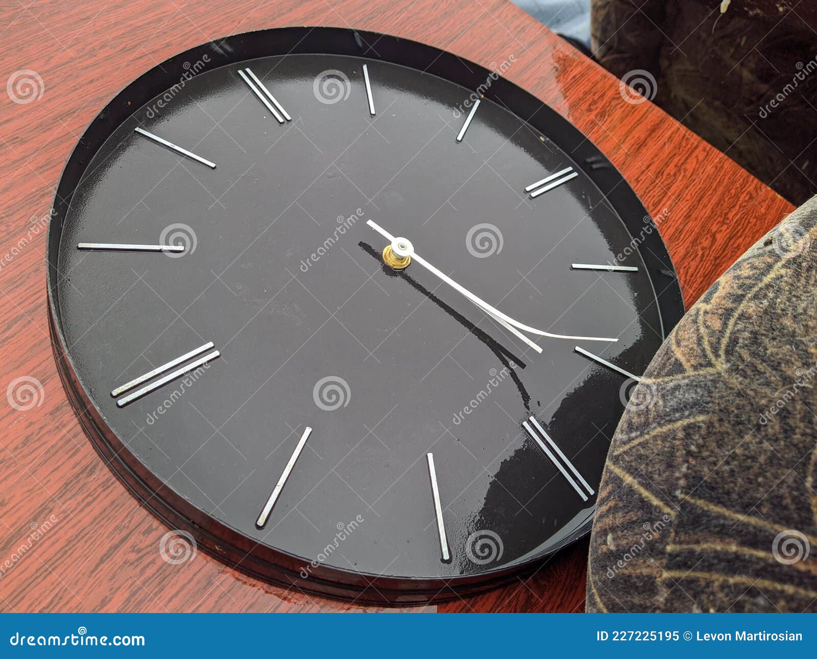 Old and Broken Black Clock in a Garbage Dump in a Rainy Time. Stock ...