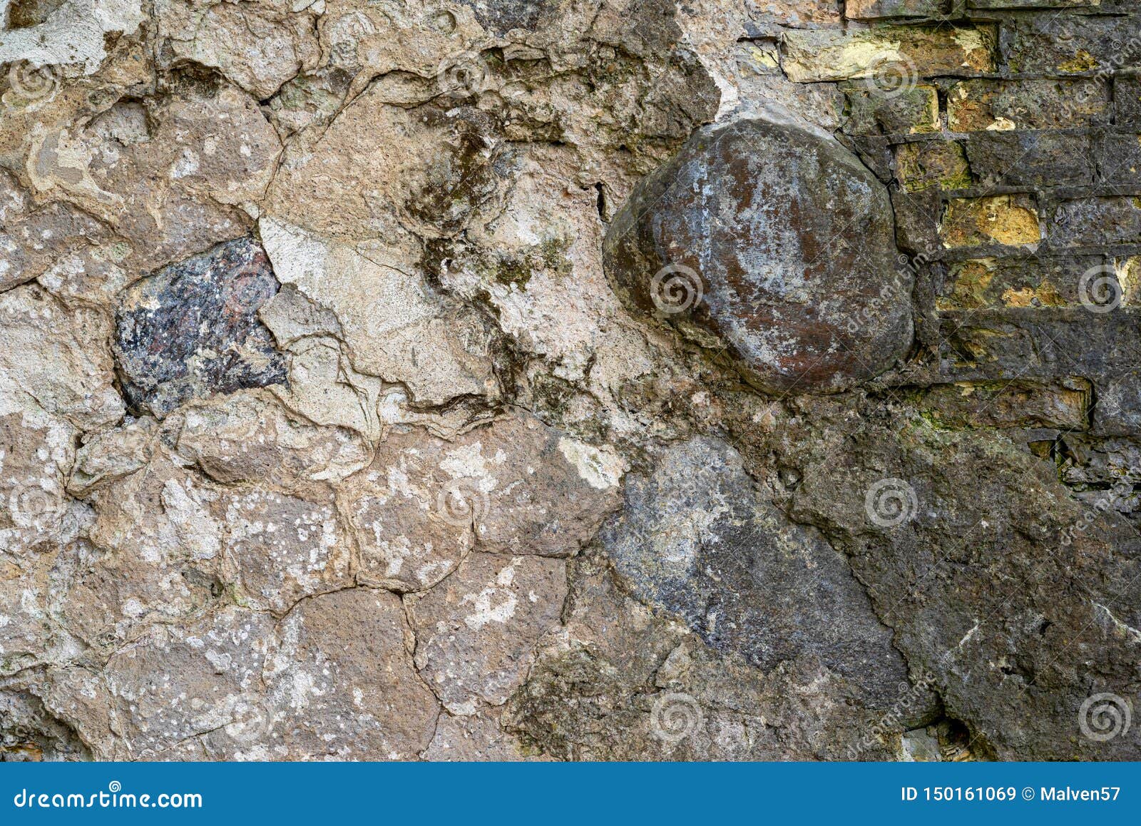 Destroyed Plastered Brick Wall Stock Image - Image of fracture ...