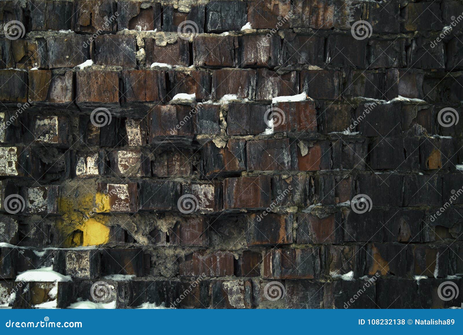 Old Broken Brick Wall Partially Covered with Snow Stock Photo - Image ... Old Broken Brick Wall Partially Covered with Snow Stock Photo - Image ...