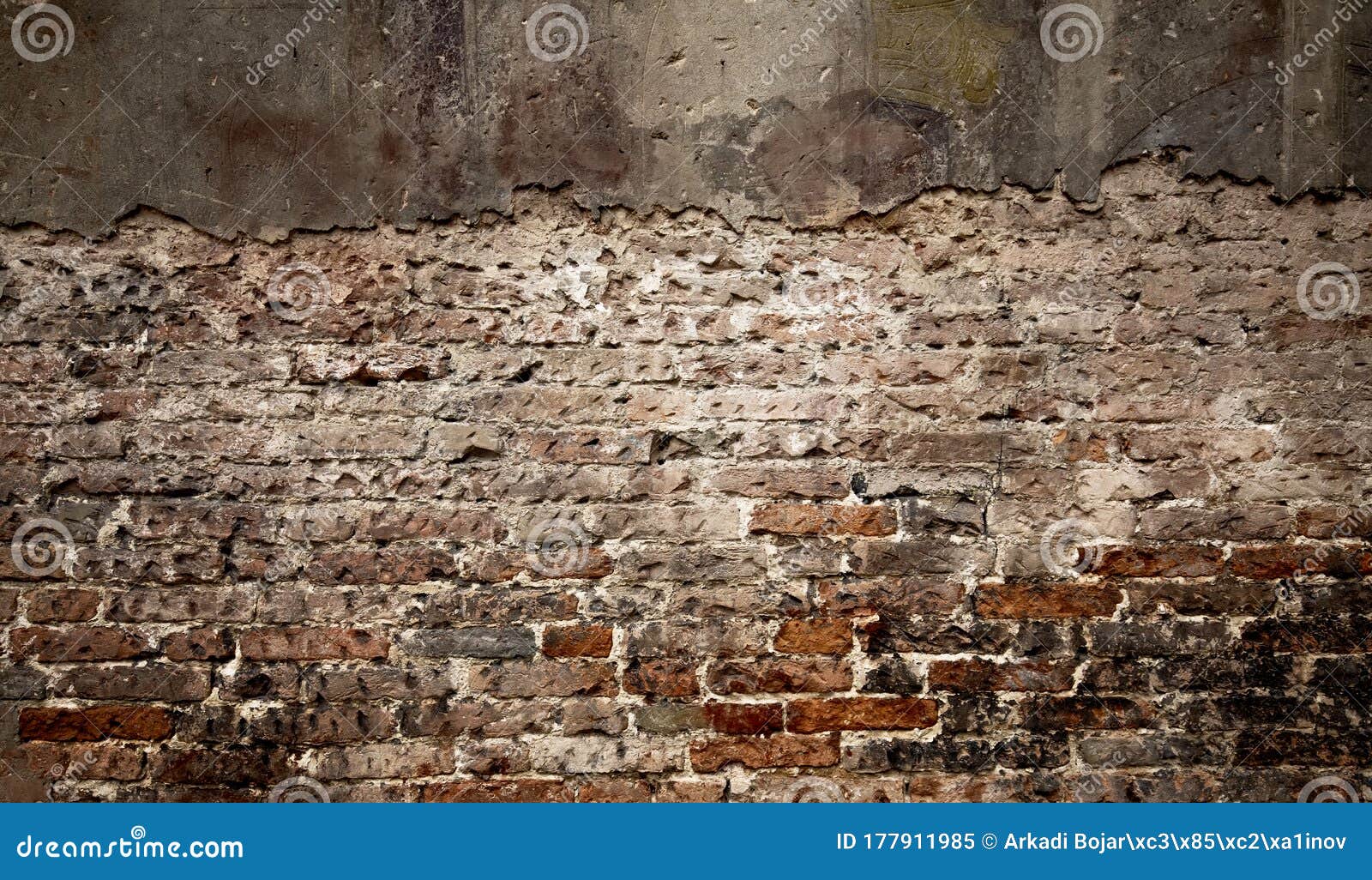 Old Grunge Broken Brick Wall Texture Stock Image - Image of broken ...