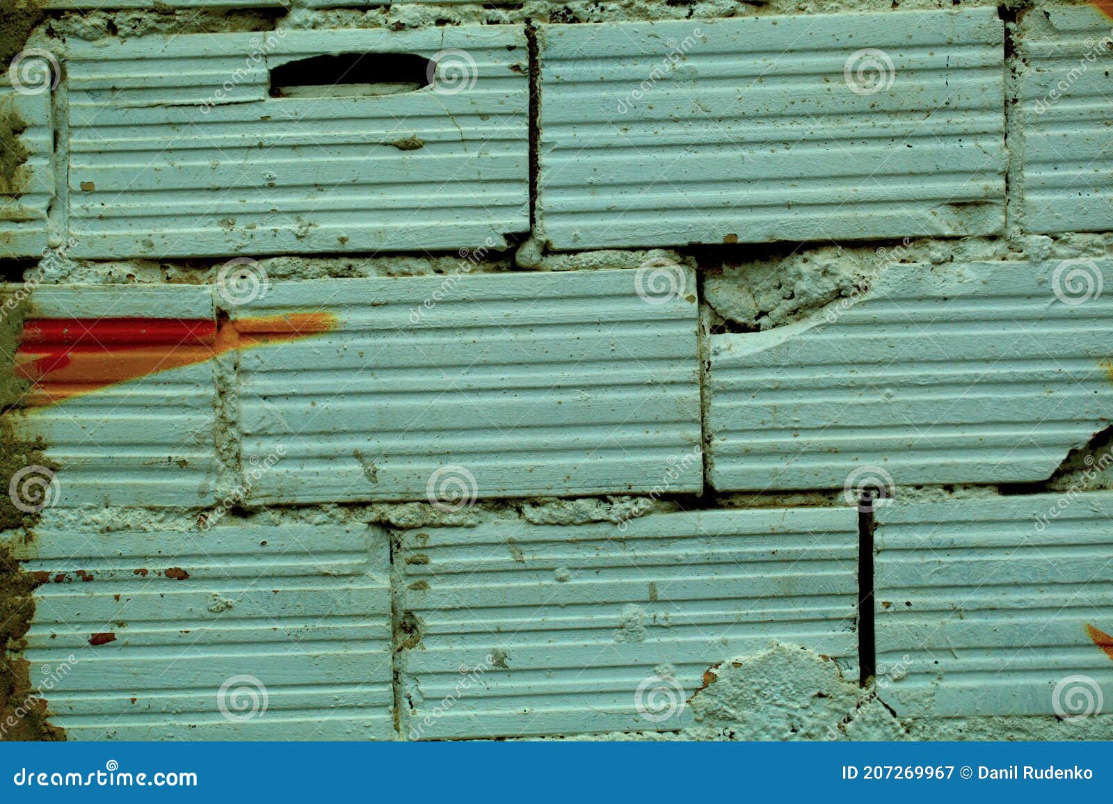 Old Broken Bricks with Striated Surface Pattern Stock Image - Image of ...