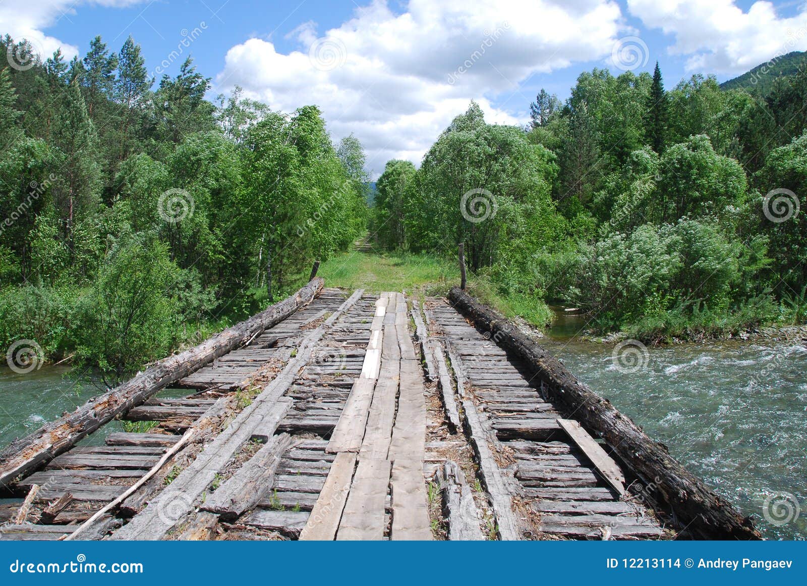 Old broken bridge stock photo. Image of tree, mountains - 12213114
